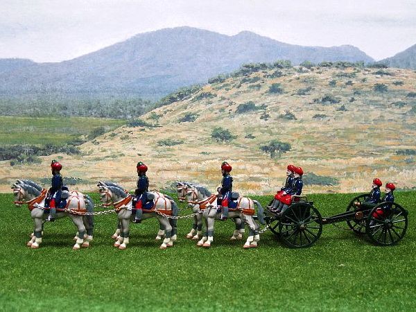 EQ 25 Hydrabad Field Artillery standing horses | Treefrog Treasures