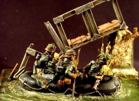 Germans crossing the Albert Canal to take the fort of Eben Emal ...