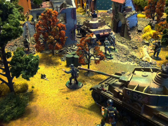 n5 - Panzer tank moving left to cover their Left flank into village. | Treefrog Treasures