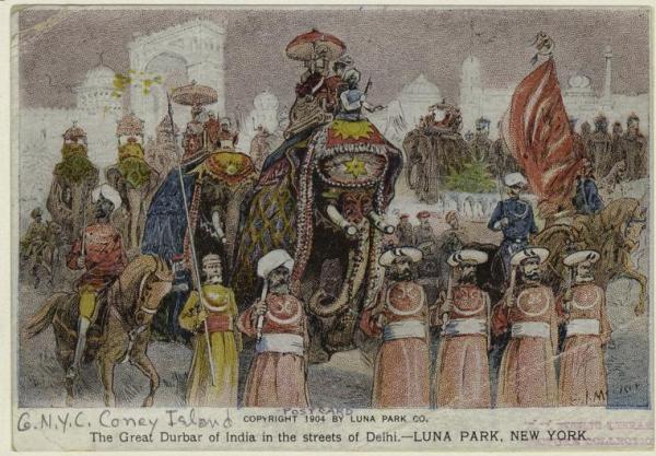 The great durbar of India in the streets of the Delhi-Luna Park, New ...